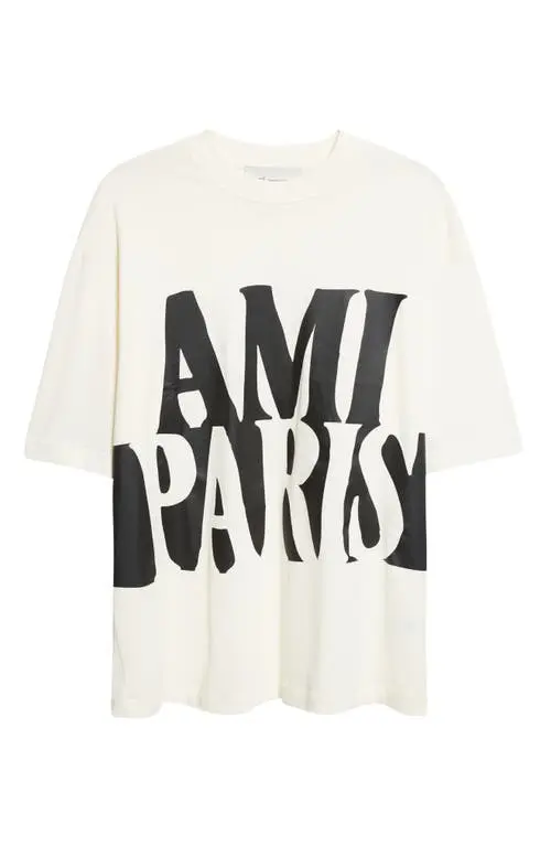 Ami Oversize Logo Graphic T-shirt - Blanc Creme