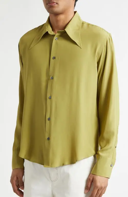 AMI Paris Crêpe De Chine Button-up Shirt - Matcha