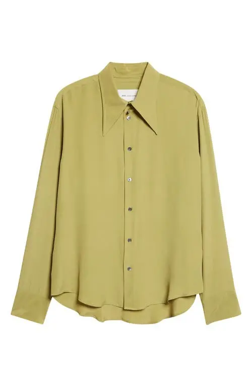 AMI Paris Crêpe De Chine Button-up Shirt - Matcha