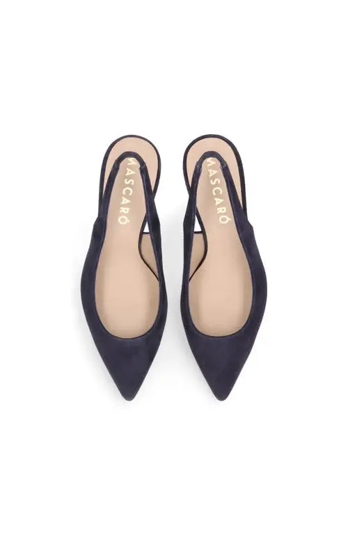 MASCARO Suede Pointed Toe Slingback - Blue