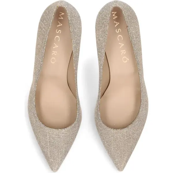 MASCARO Pointed-toe Mid-heel Pumps - Metallic Gold