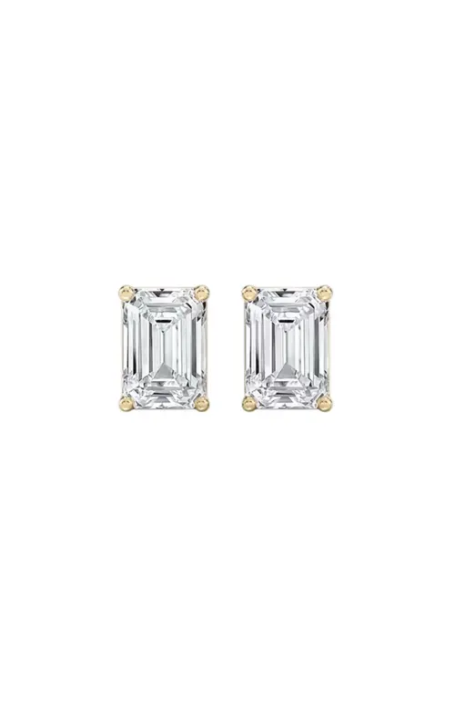 DLORIA Valentina 1 Ct. Emerald Cut Stud Earrings - Gold