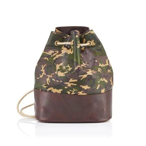 PRINCE OF SCOTS Wanderlust Leather Duffle Bag - Tan Camo