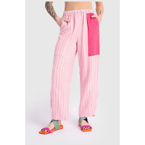 Alembika High-rise Linen Pants - Pink