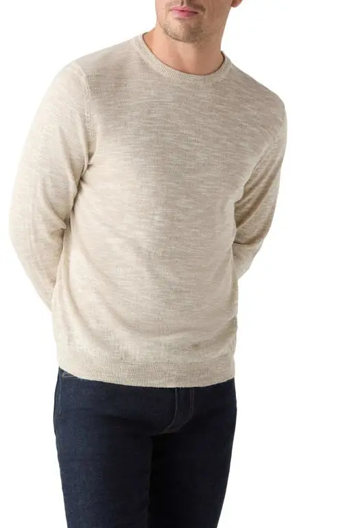 Robert Talbott Robbins Linen-silk Crewneck Sweater - Flax