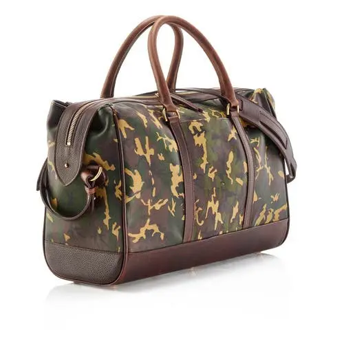 PRINCE OF SCOTS Wanderlust Leather Weekender - Tan Camo