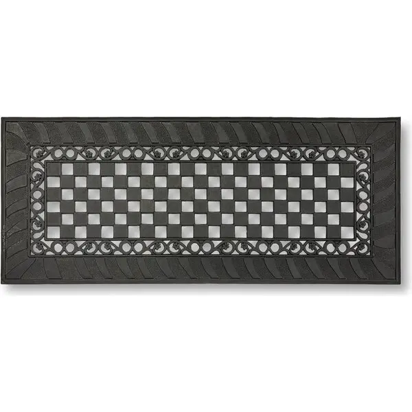 MACKENZIE-CHILDS Classic Check Double Door Mat - Black
