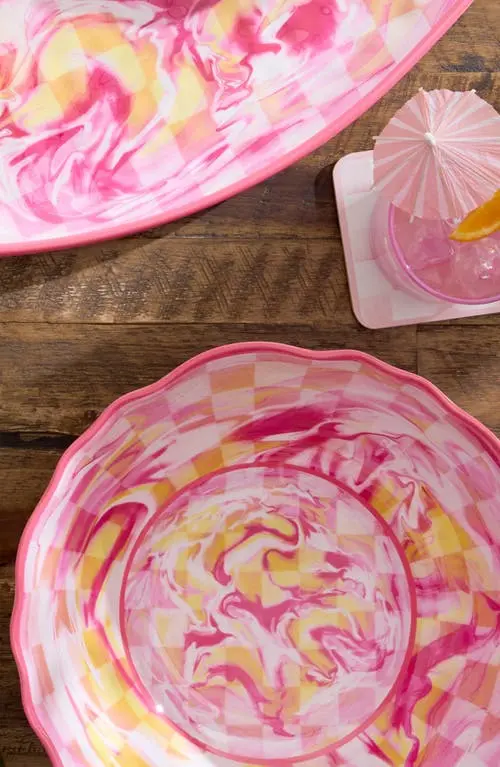 MACKENZIE-CHILDS Marble Check Melamine Serving Bowl