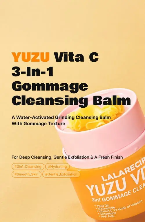 LALA RECIPE Yuzu Vita C 3-in-1 Gommage Cleansing Balm