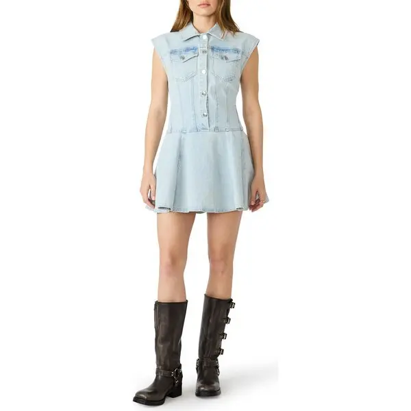 Steve Madden Liya Flare Denim Mini Dress - Sulphur Spring