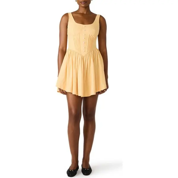 Steve Madden Tianna Pintuck Sleeveless Mini Dress - Shell
