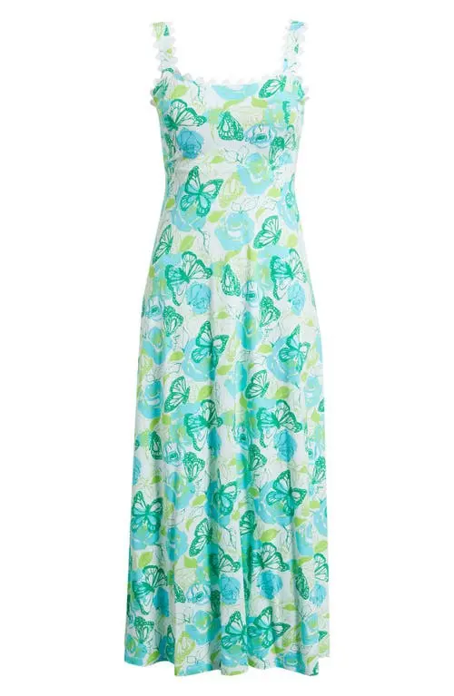Lilly Pulitzer® Floral Print A-line Midi Dress - Resort White Monarch Rose