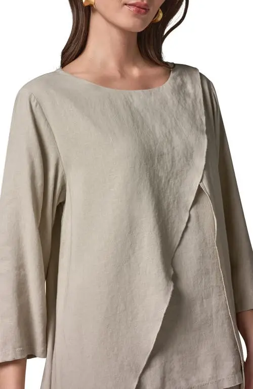 Donna Karan New York Overlap Wrap-front Top - Sandstone
