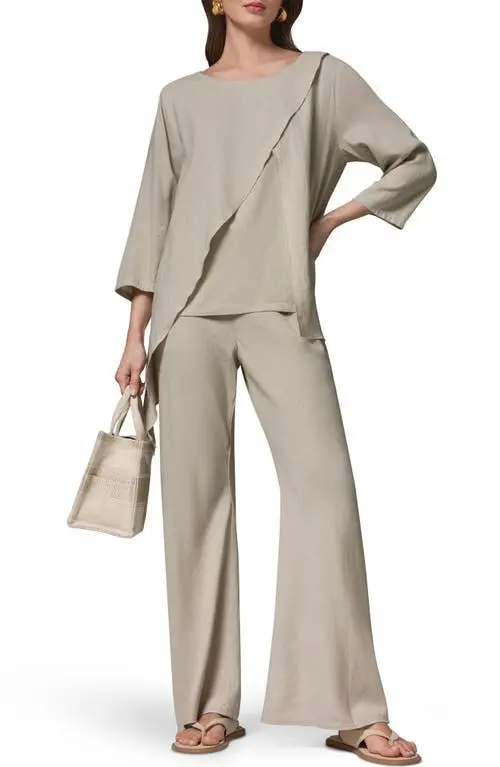 Donna Karan New York Overlap Wrap-front Top - Sandstone