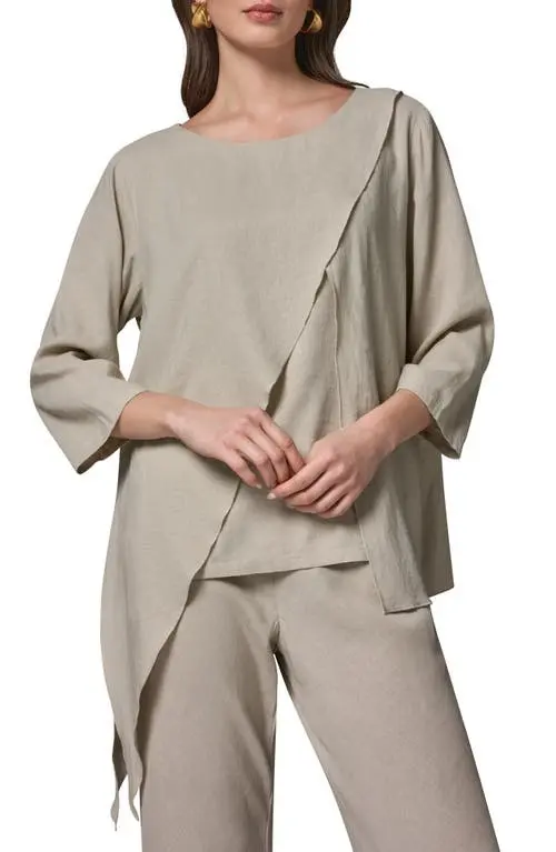 Donna Karan New York Overlap Wrap-front Top - Sandstone