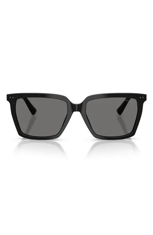 JIMMY CHOO 55mm Polarized Square Sunglasses - Black/polar Dark Gray