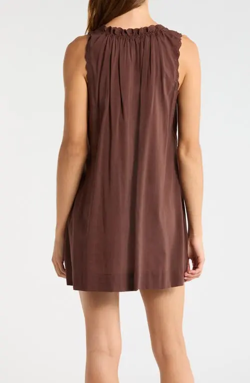 REFORMATION Eyelet Trim Organic Cotton Blend Nightgown - Cafe