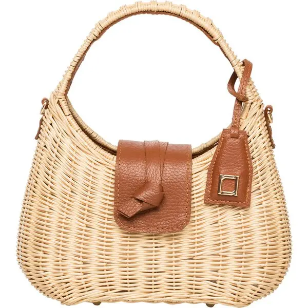 Rafe New York Top Handle Wicker Bag - Natural/cognac