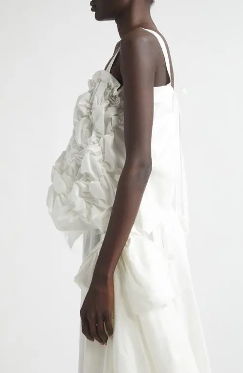 Tao Comme Des Garçons Gathered Tumbled Cotton & Tulle Corset Top