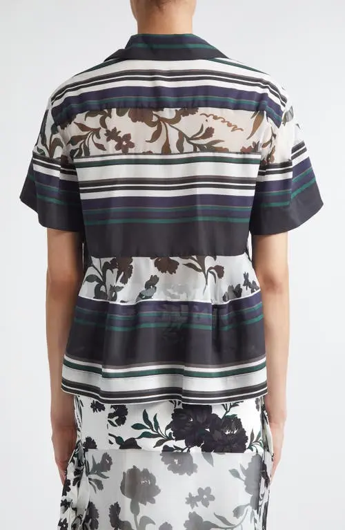 Sacai Pattern Mix Short Sleeve Shirt - White Multi
