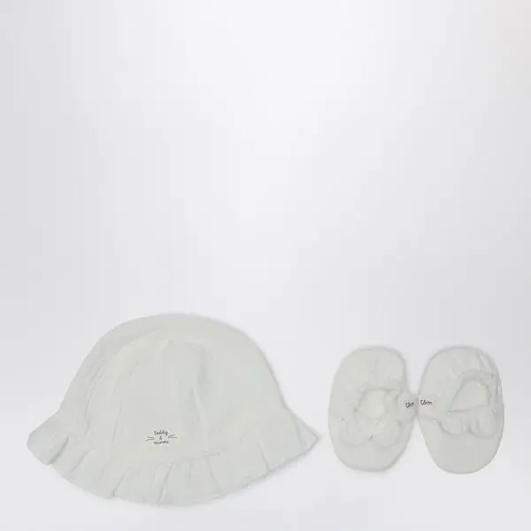 TEDDY & MINOU Two-piece Set With Hat And Shoes - White