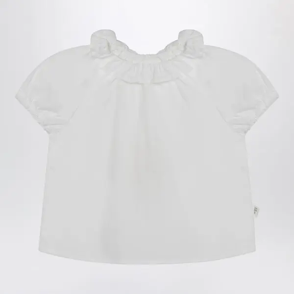 TEDDY & MINOU Blouse With Ruffles In Cotton - White