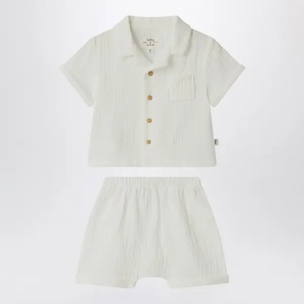 TEDDY & MINOU Cotton Gauze Two-piece Set - White