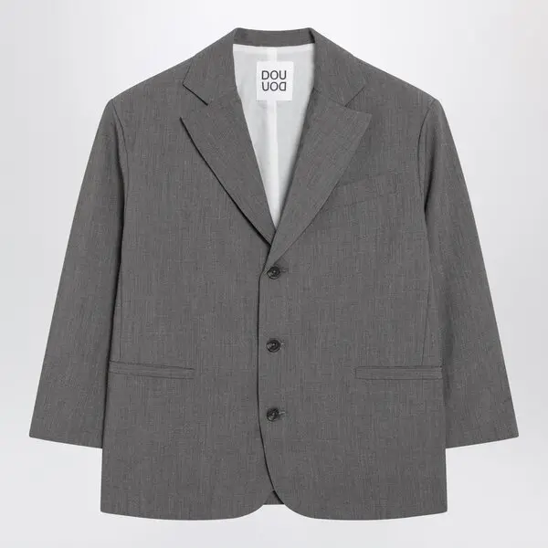 DOUUOD Single-breasted Jacket - Grey
