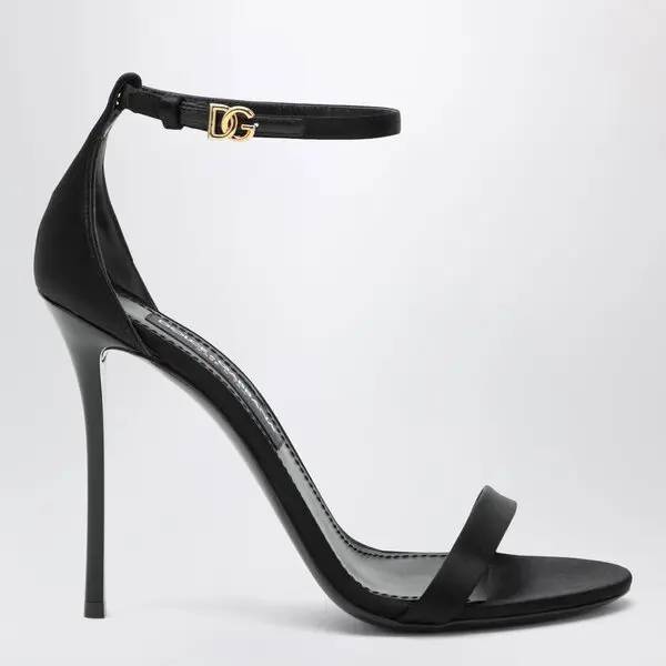 Dolce & Gabbana Keira Sandal In Satin - Black