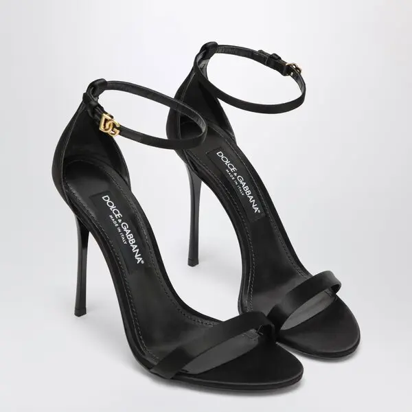 Dolce & Gabbana Keira Sandal In Satin - Black