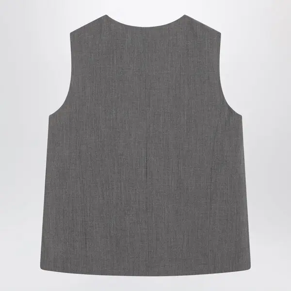DOUUOD Single-breasted Viscose Blend Vest - Grey