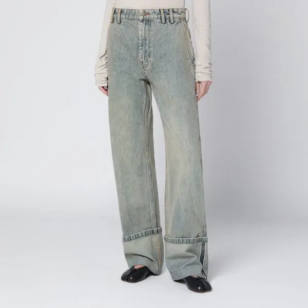 ENTIRE STUDIOS Washed-effect Wide-leg Jeans - Grey
