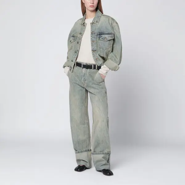 ENTIRE STUDIOS Washed-effect Wide-leg Jeans - Grey