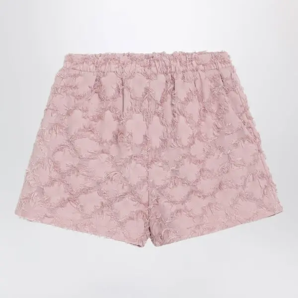 DOUUOD Patterned Shorts With Fringes - Pink