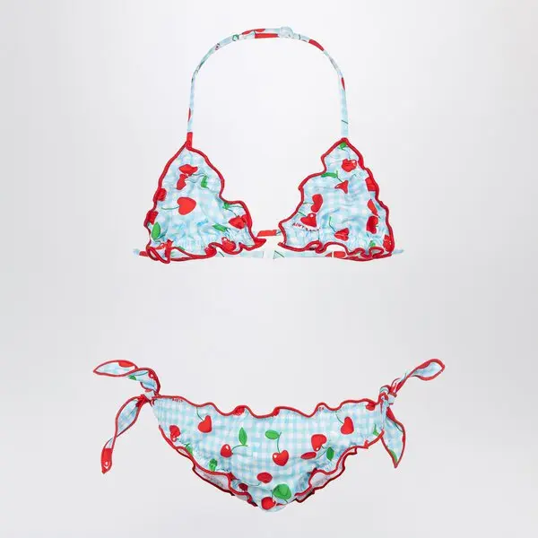 MC2 SAINT BARTH Cris Vichy And Cherries Print Bikini - Multicolor