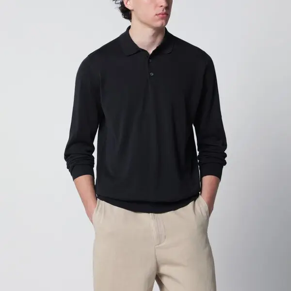 DRUMOHR Navy Cotton Polo Shirt - Blue