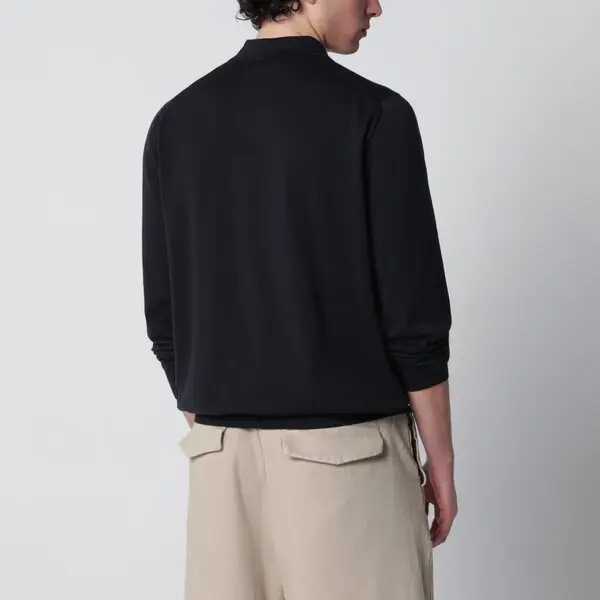 DRUMOHR Navy Cotton Polo Shirt