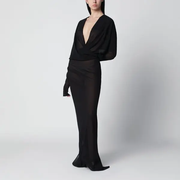 ENTIRE STUDIOS Long Semi-sheer Dress - Black