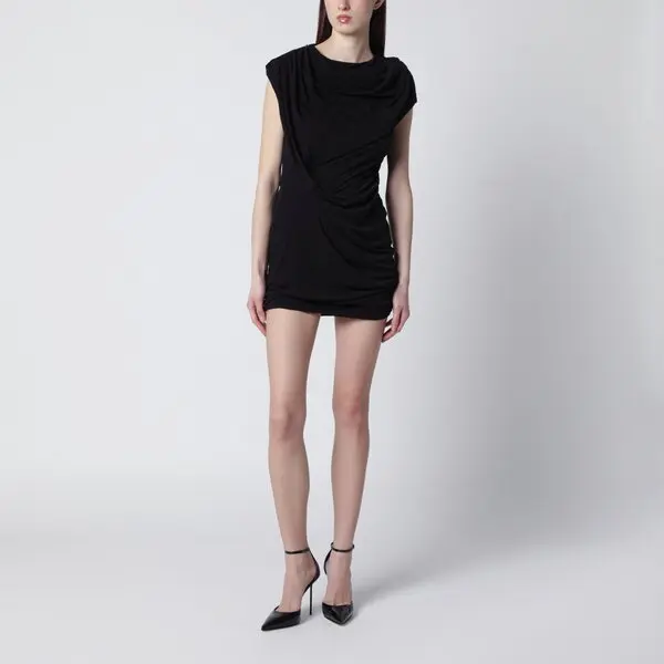 ENTIRE STUDIOS Twist Mini Dress In Soot Color - Black