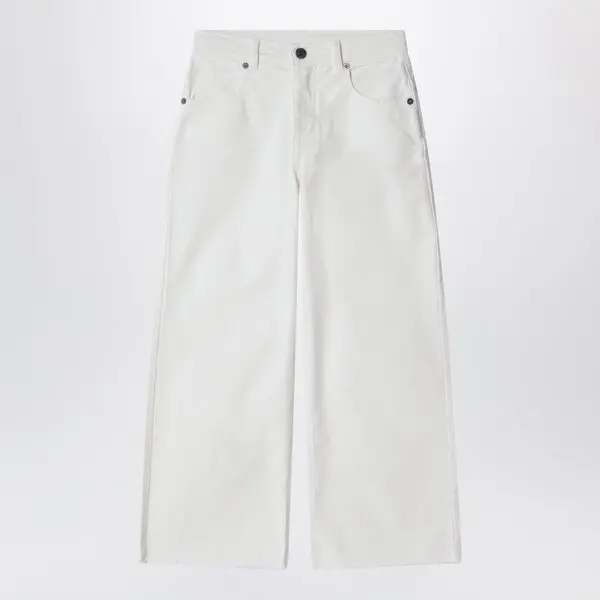 DOUUOD Wide Leg Denim Trousers - White