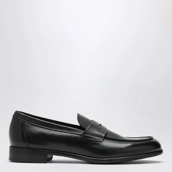 DOUCAL'S Leather Penny Loafer - Black