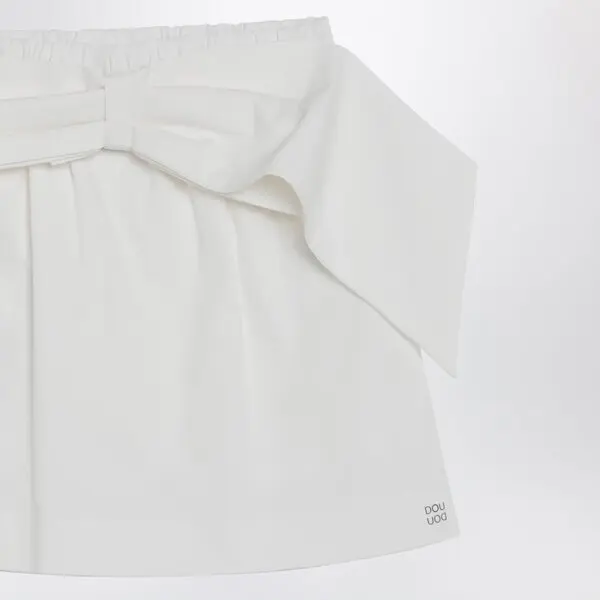 DOUUOD Cotton Mini Skirt With Bow