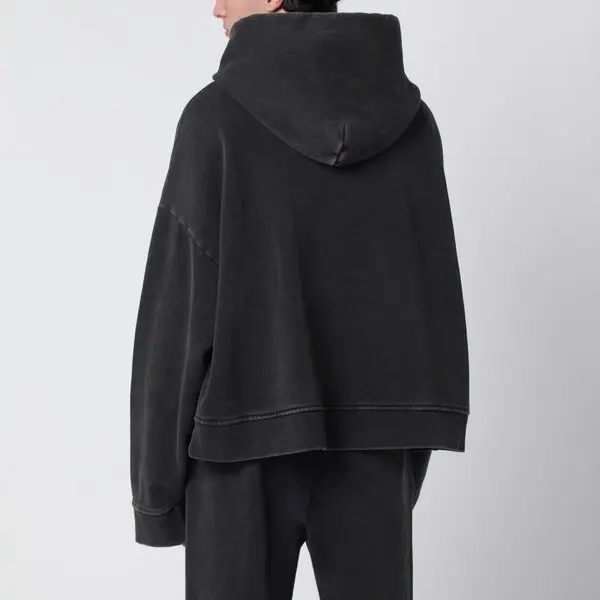 ENTIRE STUDIOS Washed Cotton Oversized Sweatshirt - Black