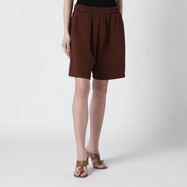 ENTIRE STUDIOS Cotton Jogging Shorts - Brown