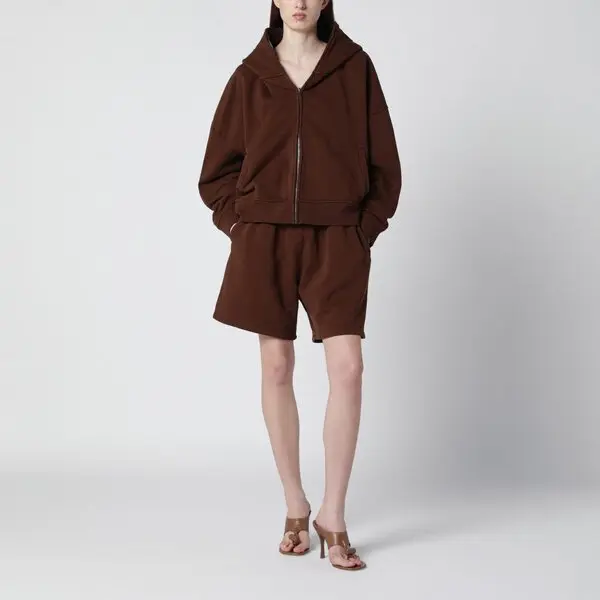 ENTIRE STUDIOS Cotton Jogging Shorts - Brown