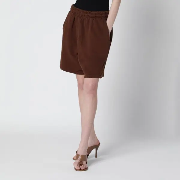 ENTIRE STUDIOS Cotton Jogging Shorts - Brown