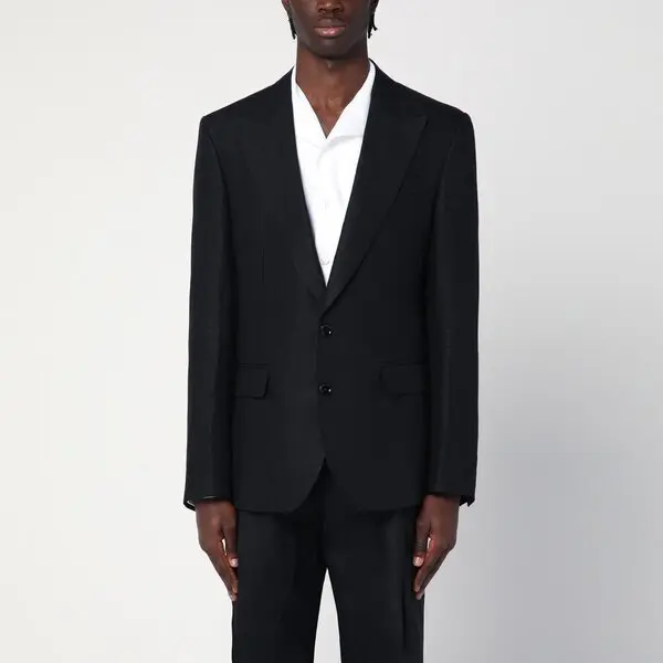 Dolce & Gabbana Single-breasted Linen Jacket - Black