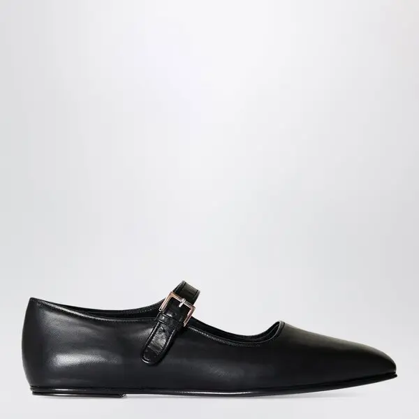 THE ROW Ava Leather Mary Jane Shoes - Black