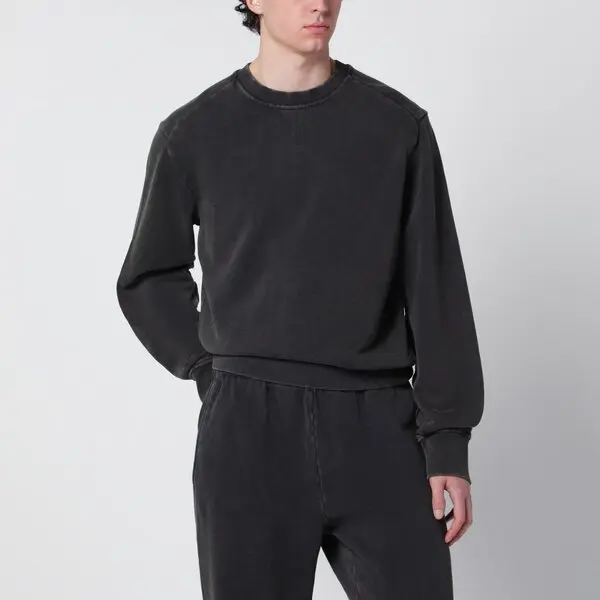 ENTIRE STUDIOS Washed Cotton Crewneck Sweatshirt - Black