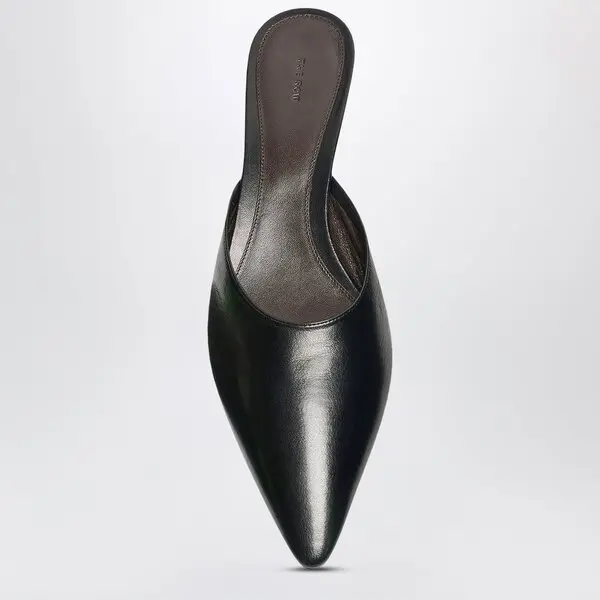 THE ROW Liisa Lambskin Mules - Black